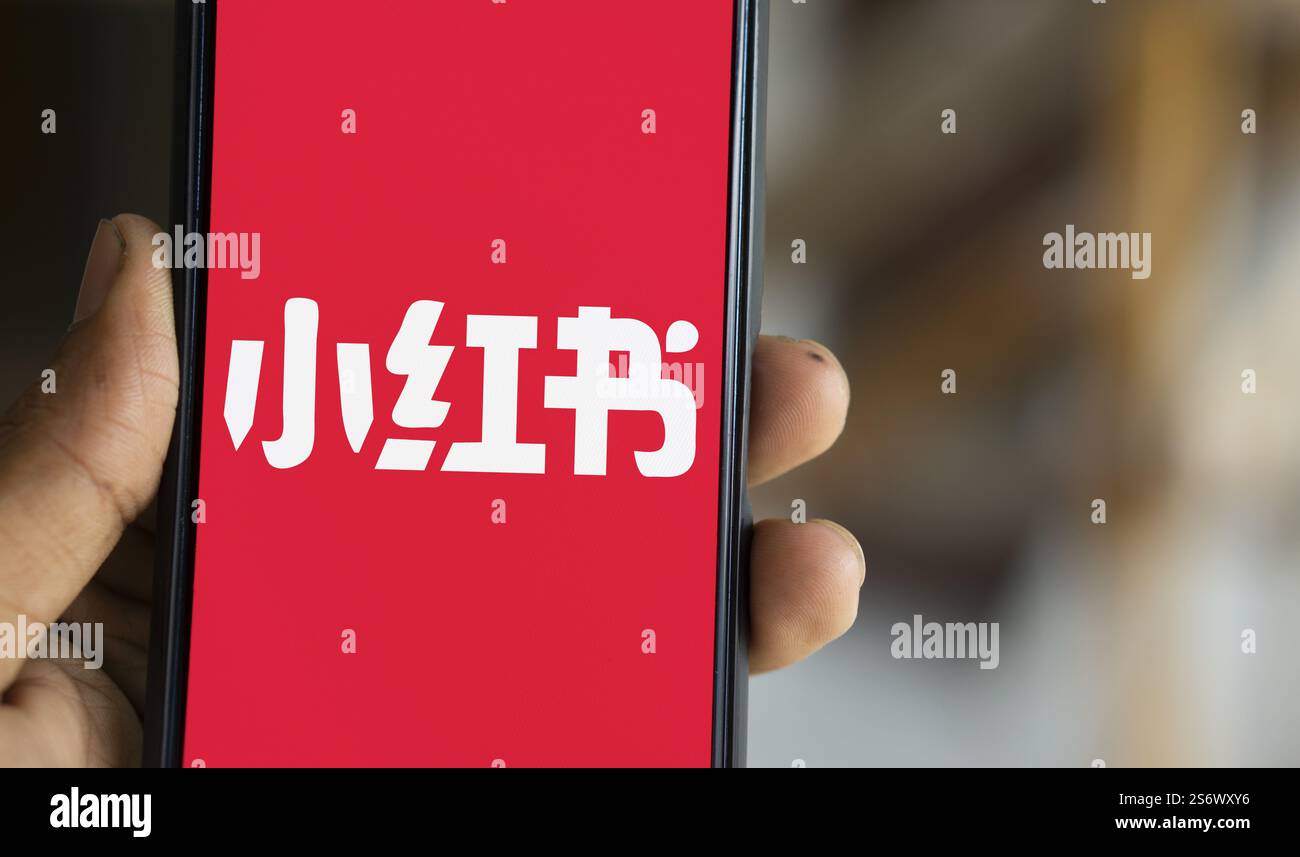 RedNote (Xiaohongshu) logo is displayed on smartphone Stock Photo - Alamy