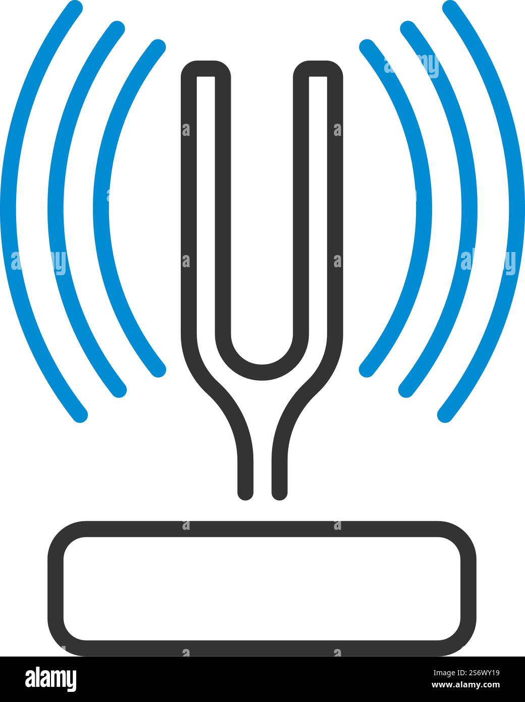 Tuning Fork Icon. Editable Bold Outline With Color Fill Design. Vector ...