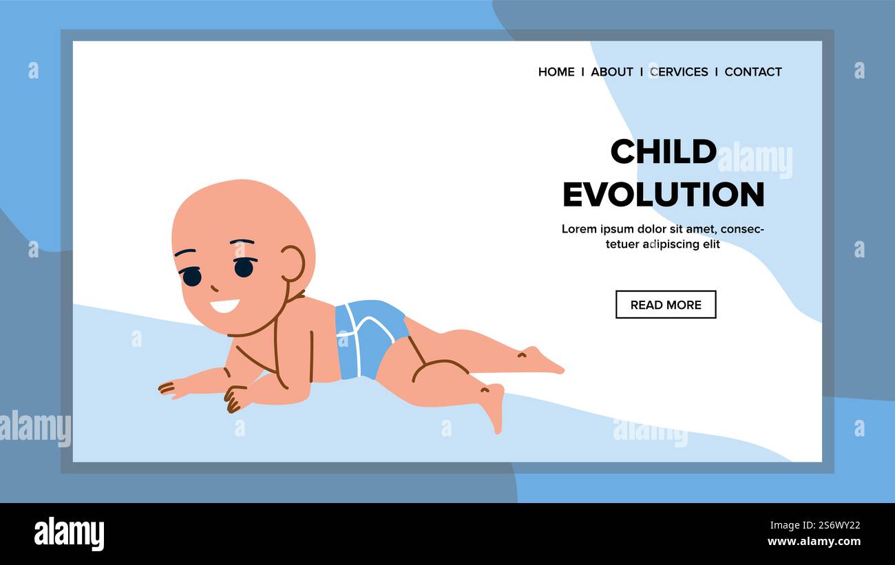 Child Evolution Process From Newborn Baby Vector. Child Evolution And ...