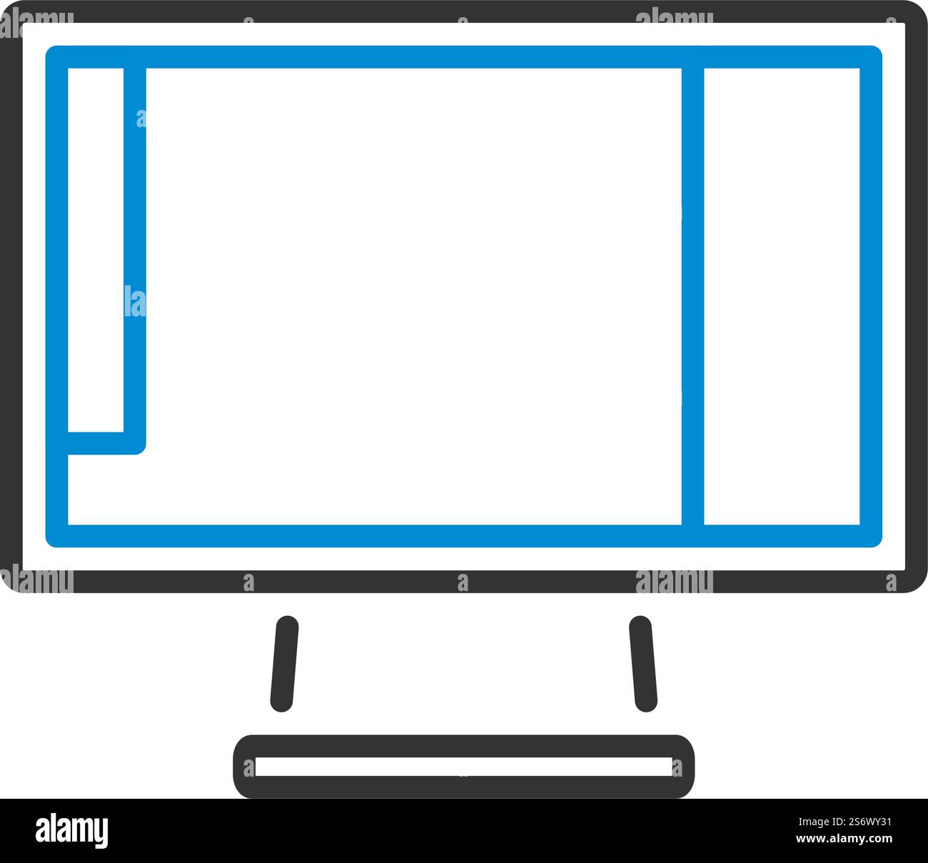 Icon Of Photo Editor On Monitor Screen. Editable Bold Outline With ...
