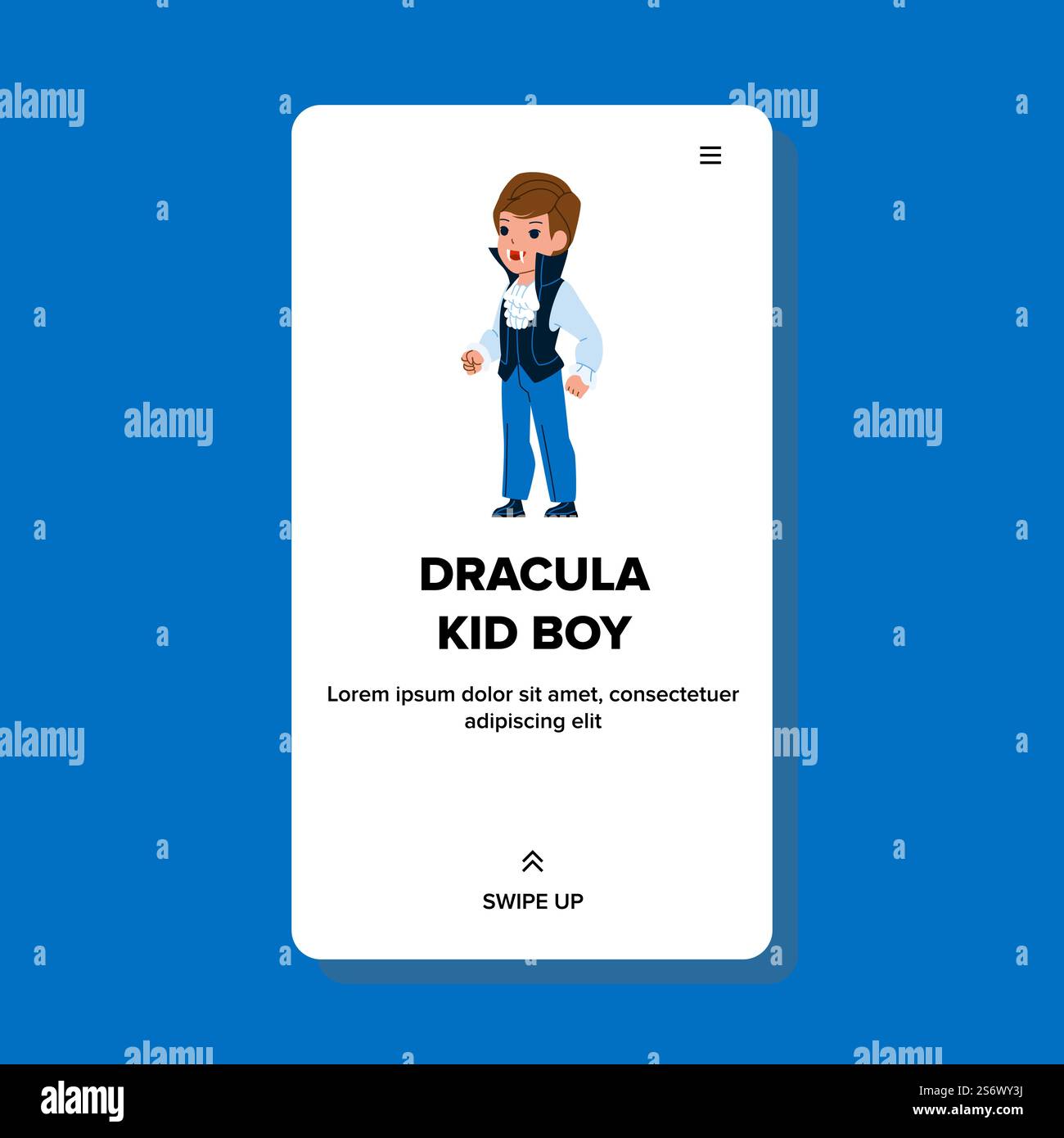 Dracula Kid Boy Celebrate Halloween Holiday Vector. Dracula Kid Boy ...