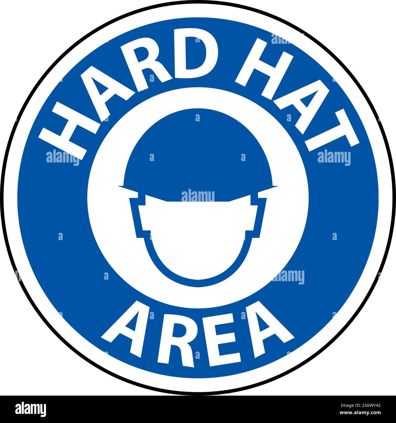 Hard Hat Area Floor Sign On White Background Stock Vector Image & Art ...