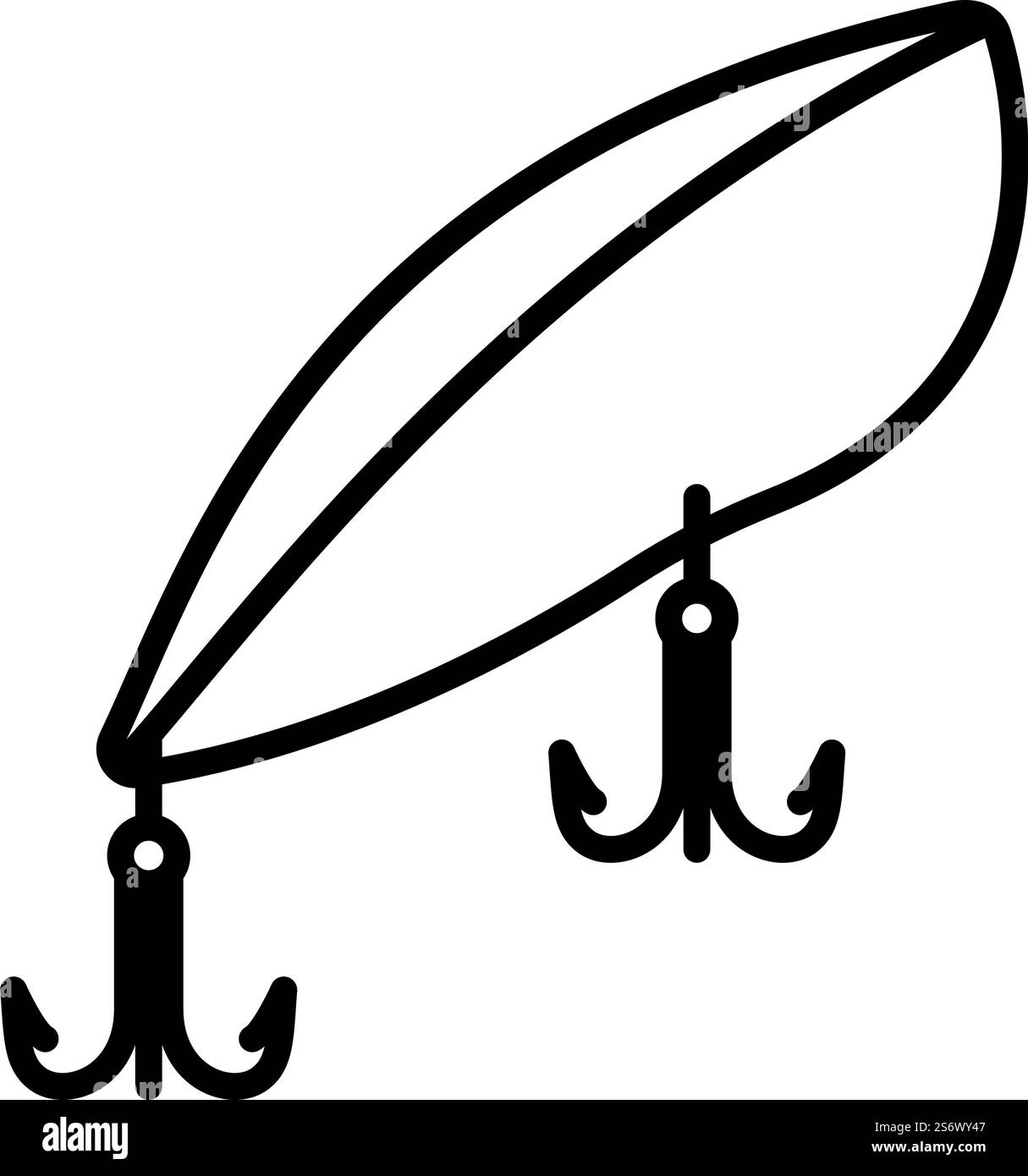 Icon Of Fishing Spoon. Bold outline design with editable stroke width ...