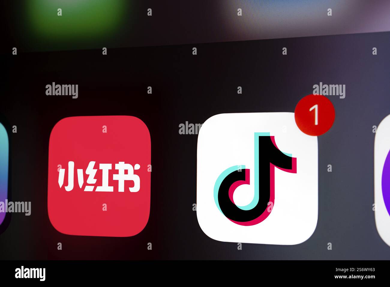A close up of an iPhone screen displaying the Xiaohongshu (REDnote) and ...