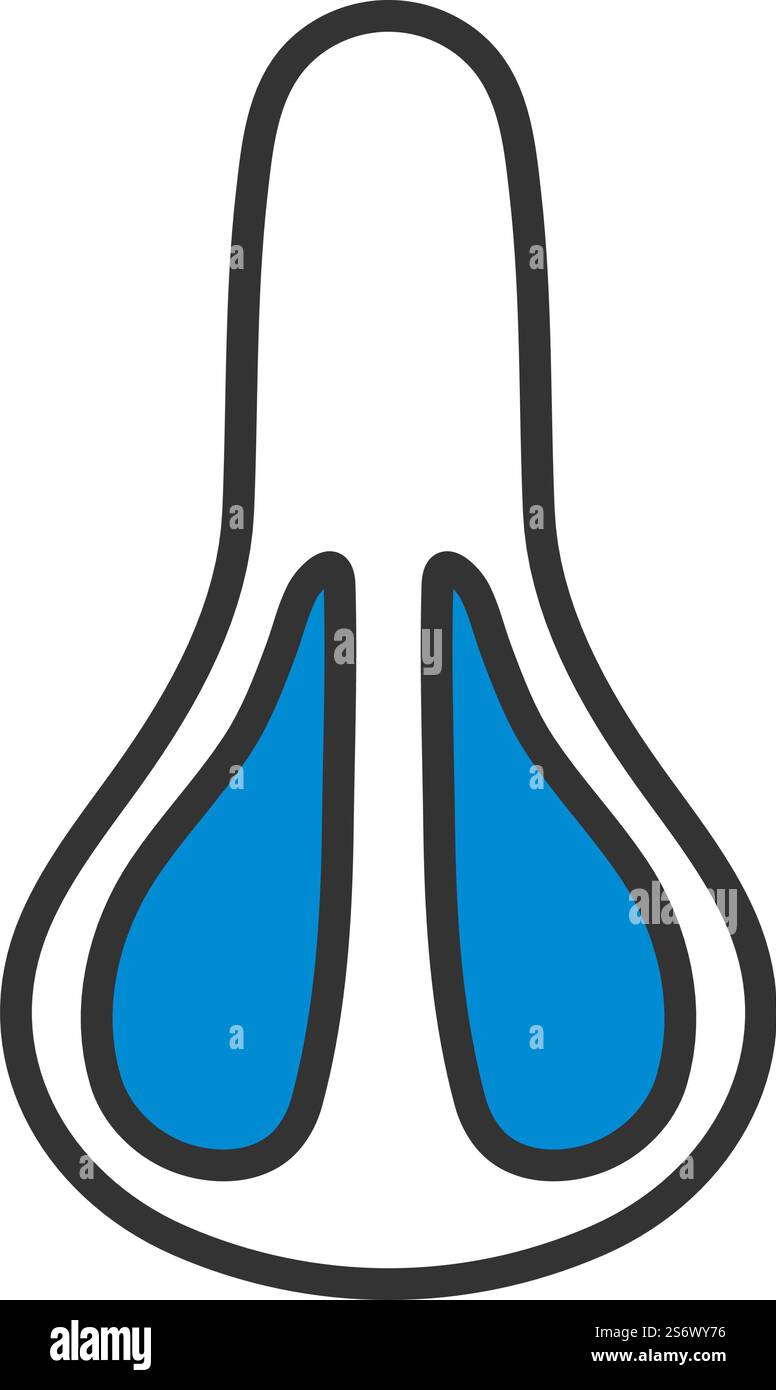 Bike Seat Icon Top View. Editable Bold Outline With Color Fill Design ...