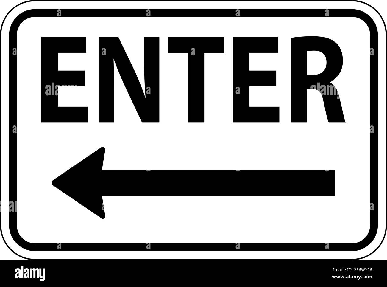 Enter Left Arrow Sign On White Background Stock Vector Image & Art - Alamy