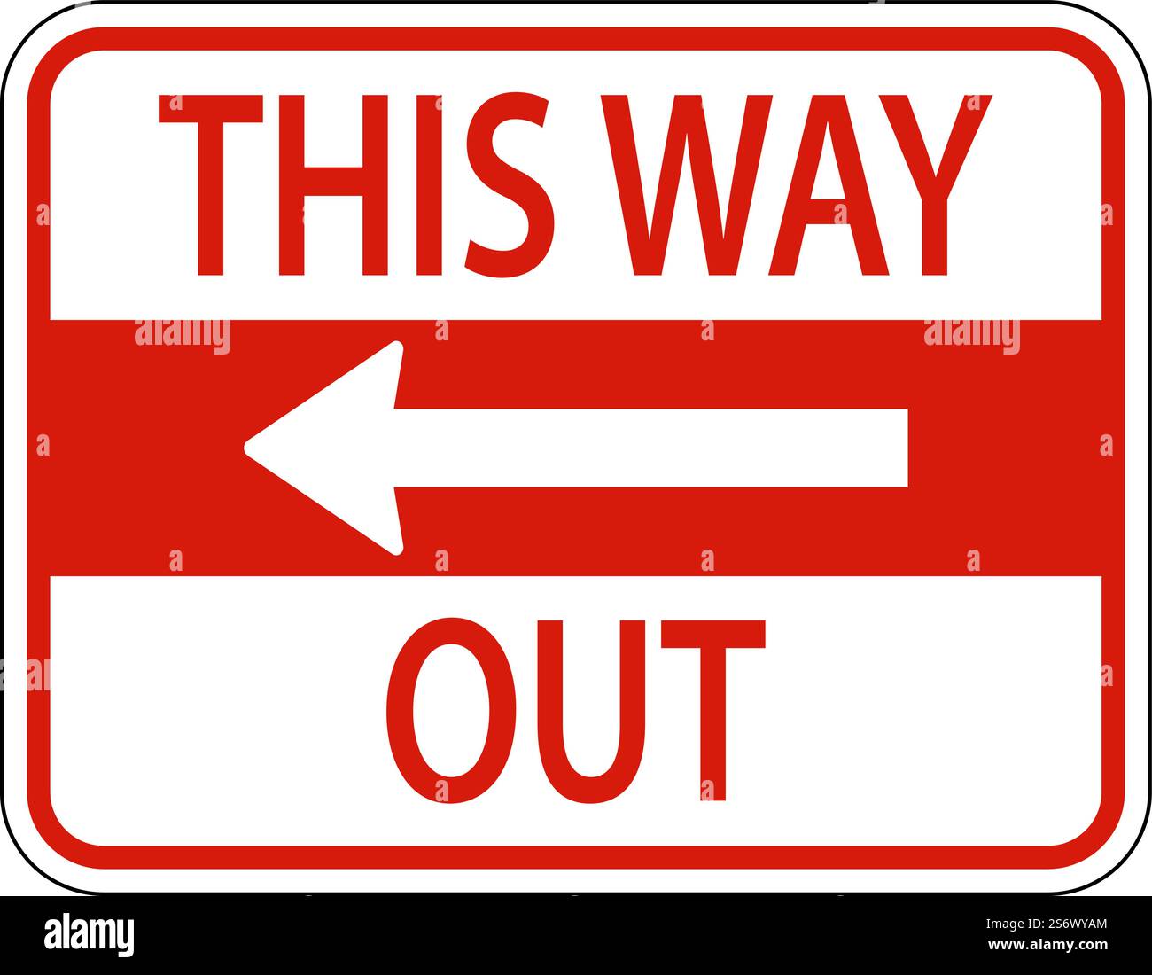 This Way Out Left Arrow Sign On White Background Stock Vector Image ...