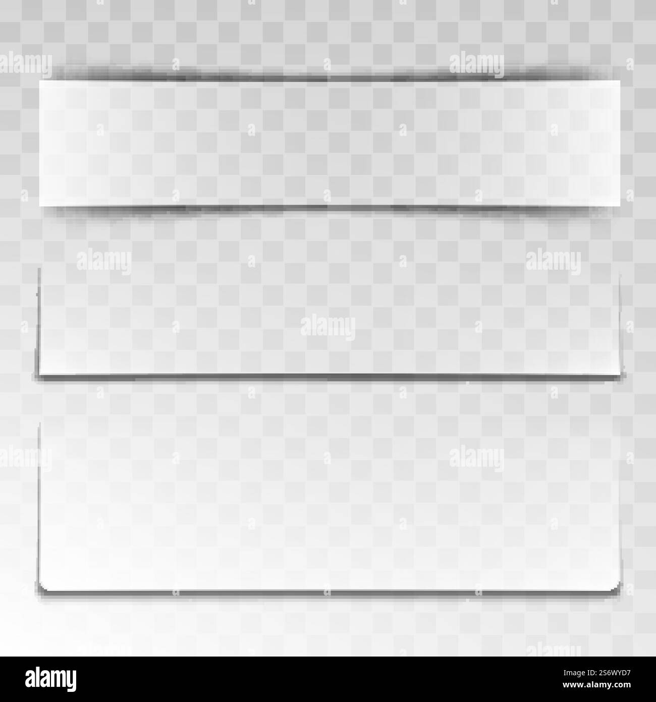 Divider Shadow Of Button Or Banner Set Vector. Divider Border Effect ...