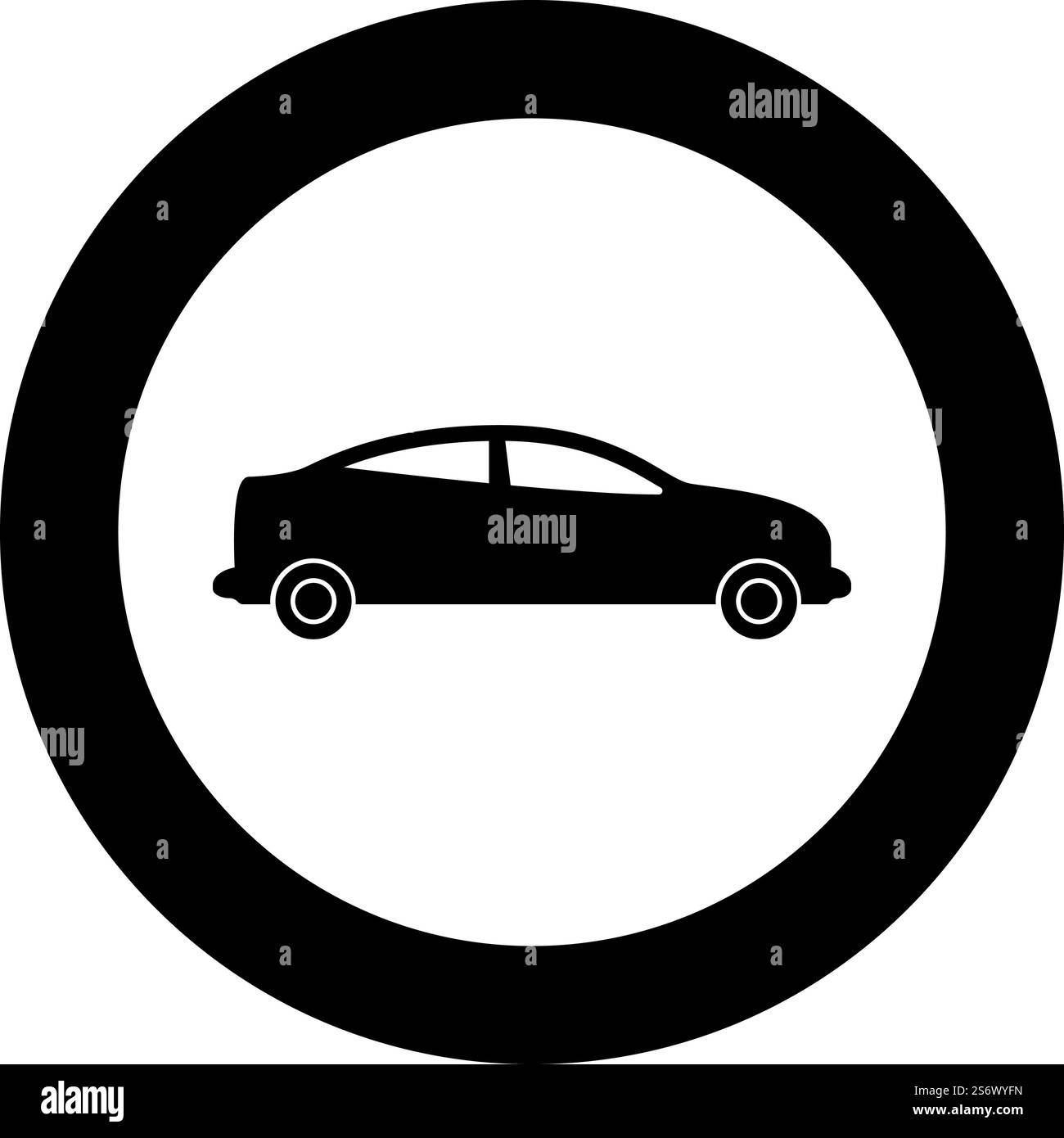 Car sedan icon in circle round black color vector illustration image ...