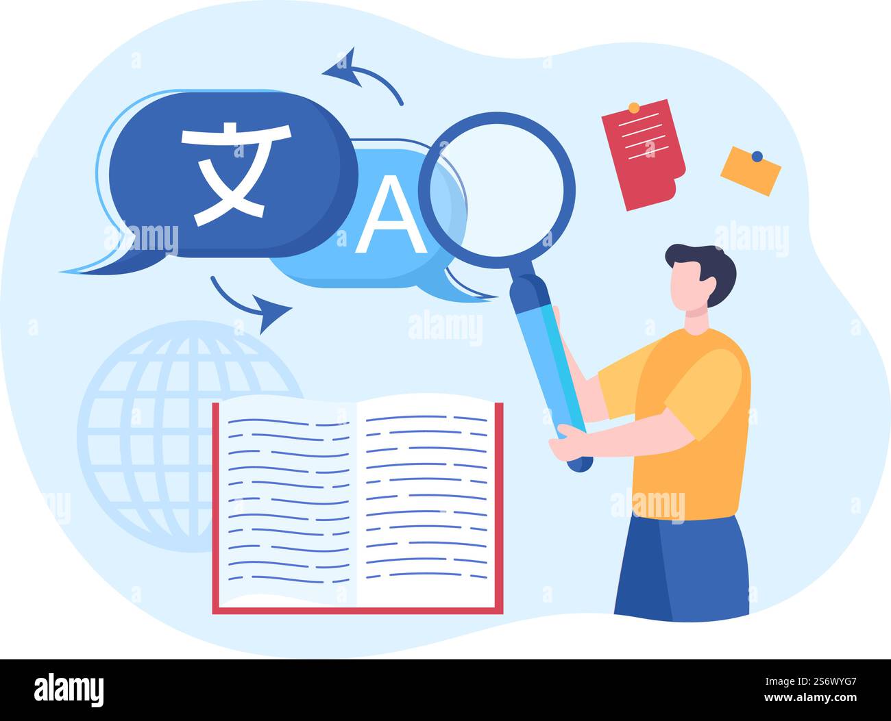 Translator or Translation Language Illustration. Say hello in Different ...