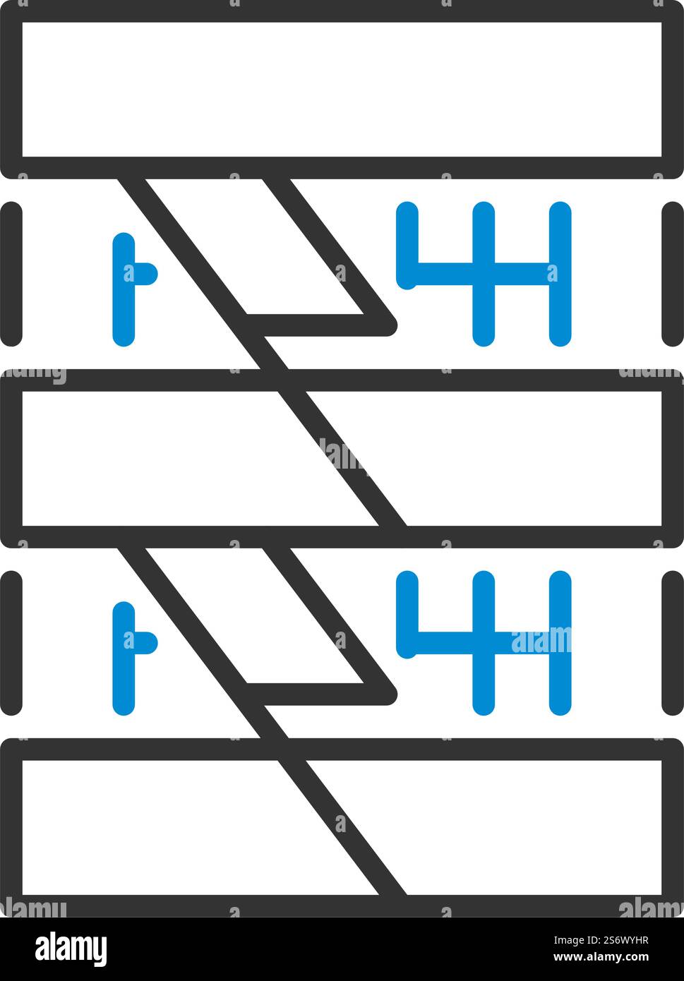 Emergency Fire Ladder Icon. Editable Bold Outline With Color Fill ...