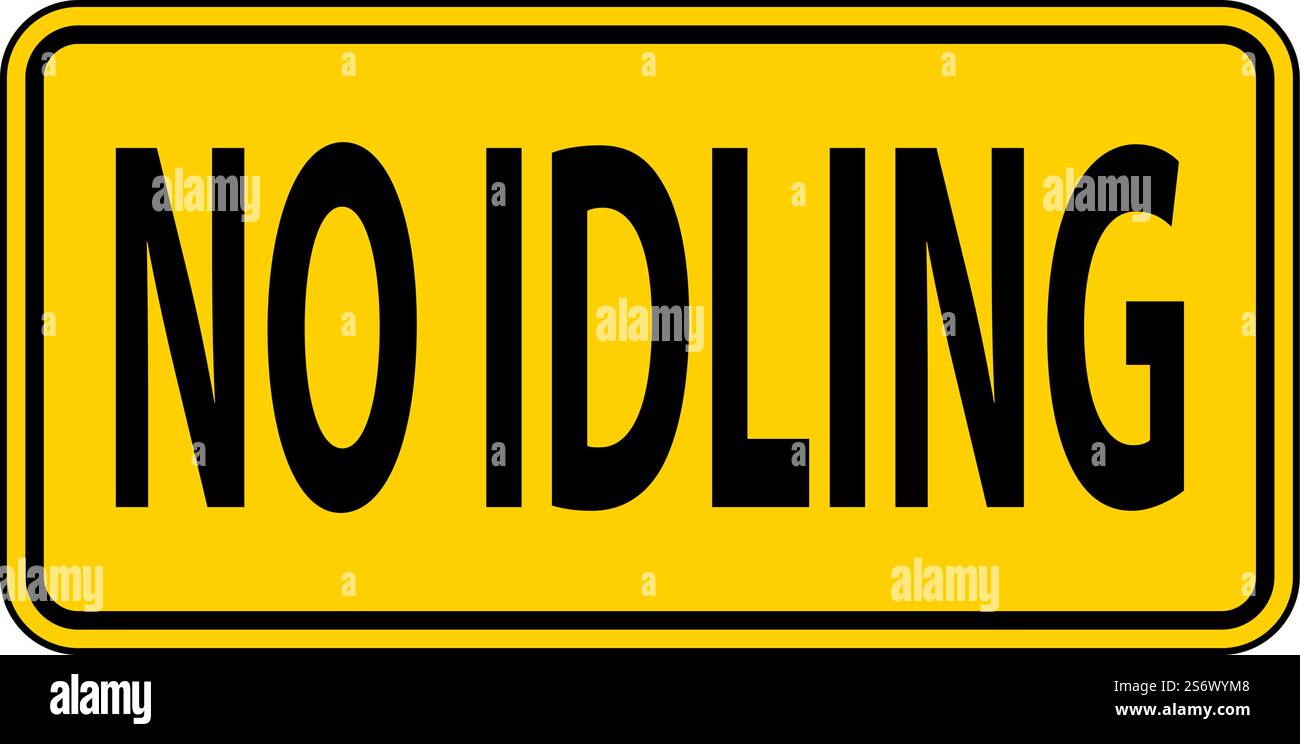 No Idling Sign On White Background Stock Vector Image & Art - Alamy