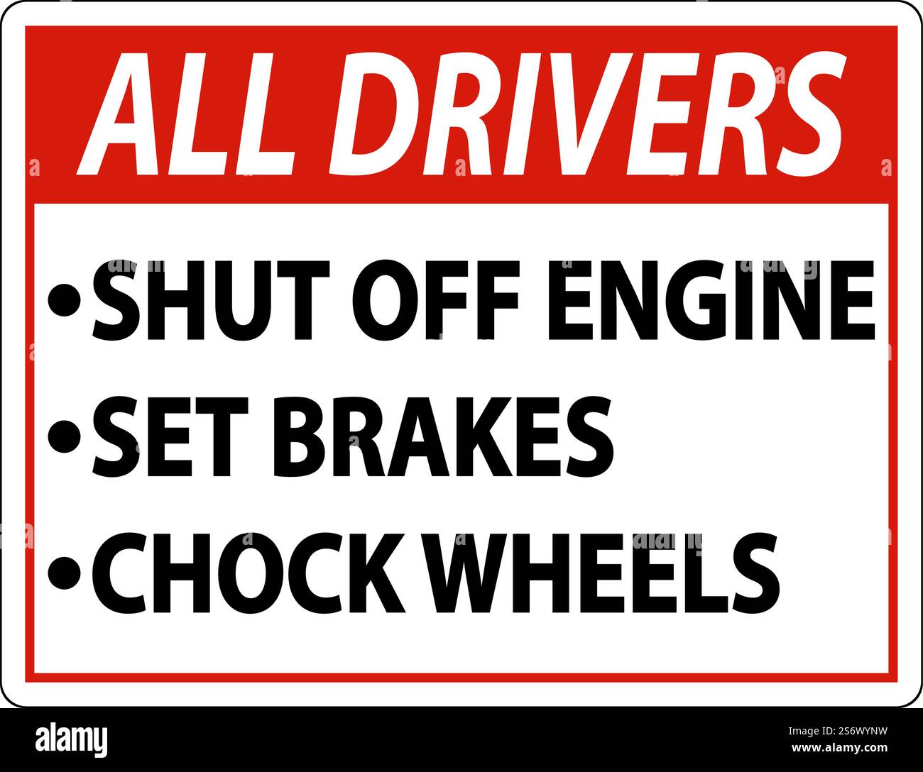 Truck Driver Parking Checklist Sign On White Background Stock Vector ...