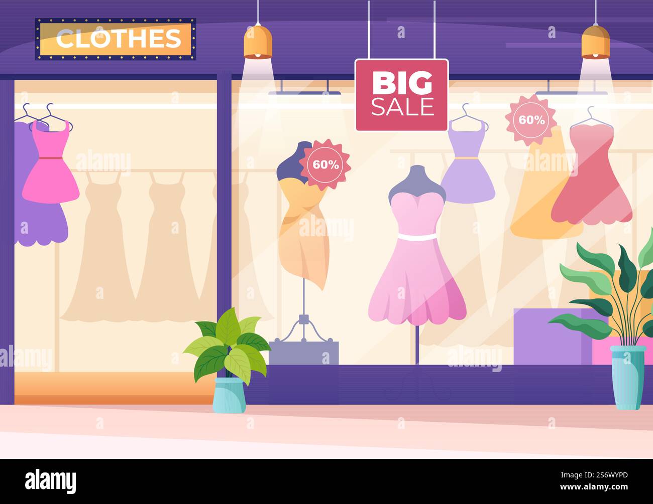 Shopping Mall Modern Background Illustration with Interior Inside ...