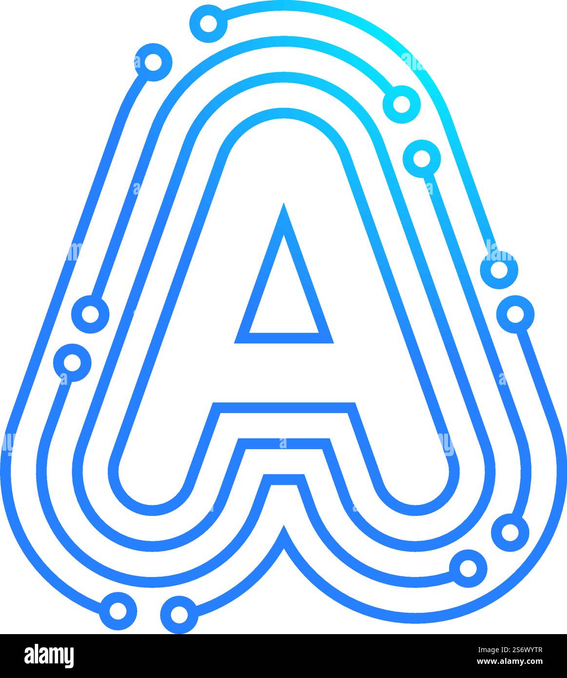 A initial letter Circuit technology illustration logo vector template ...