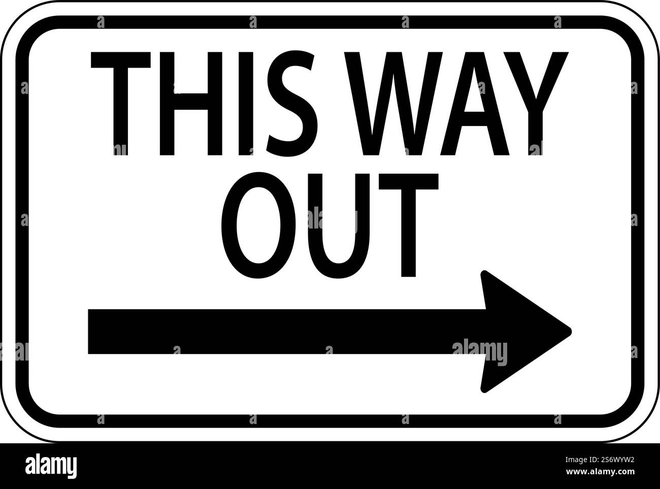 This Way Out Right Arrow Sign On White Background Stock Vector Image ...