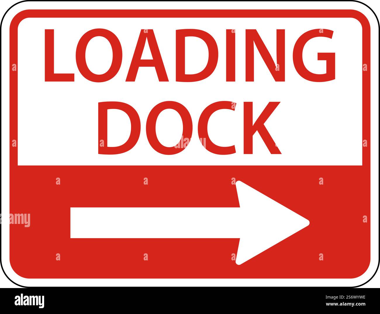 Loading Dock Right Arrow Sign On White Background Stock Vector Image ...