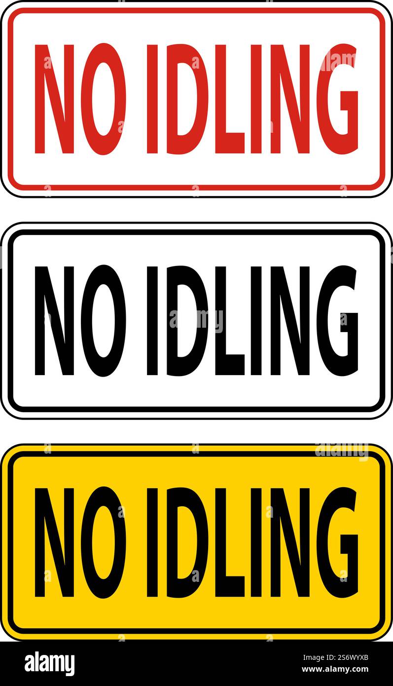 No Idling Sign On White Background Stock Vector Image & Art - Alamy