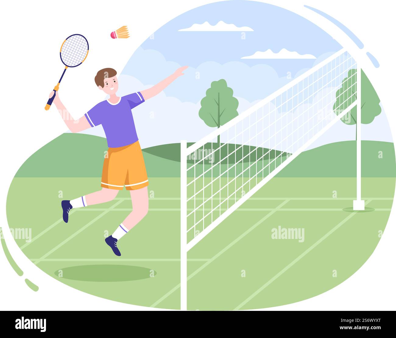 Net shot in badminton Stock Vector Images - Alamy