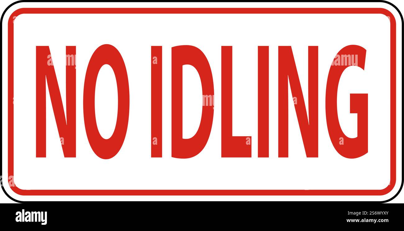 No Idling Sign On White Background Stock Vector Image & Art - Alamy