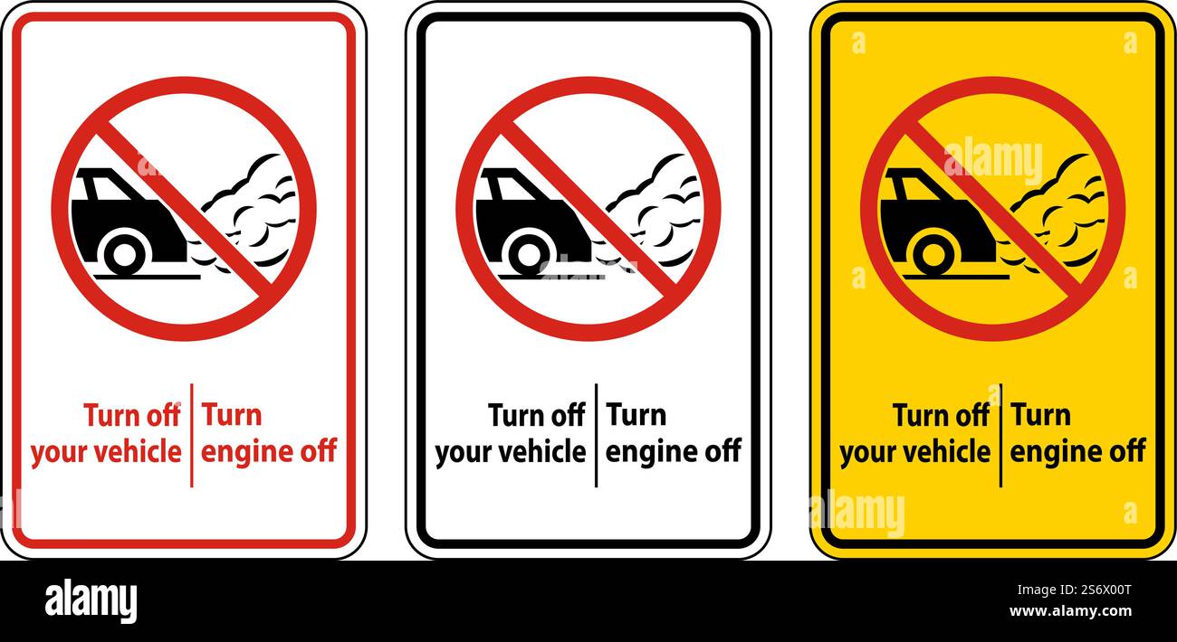 Turn Engine Off Sign On White Background Stock Vector Image & Art - Alamy