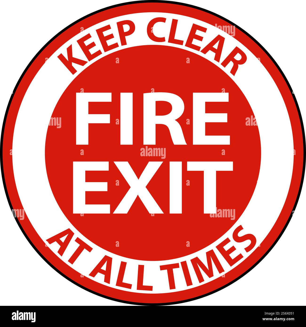 Fire Exit Keep Clear Floor Sign On White Background Stock Vector Image ...