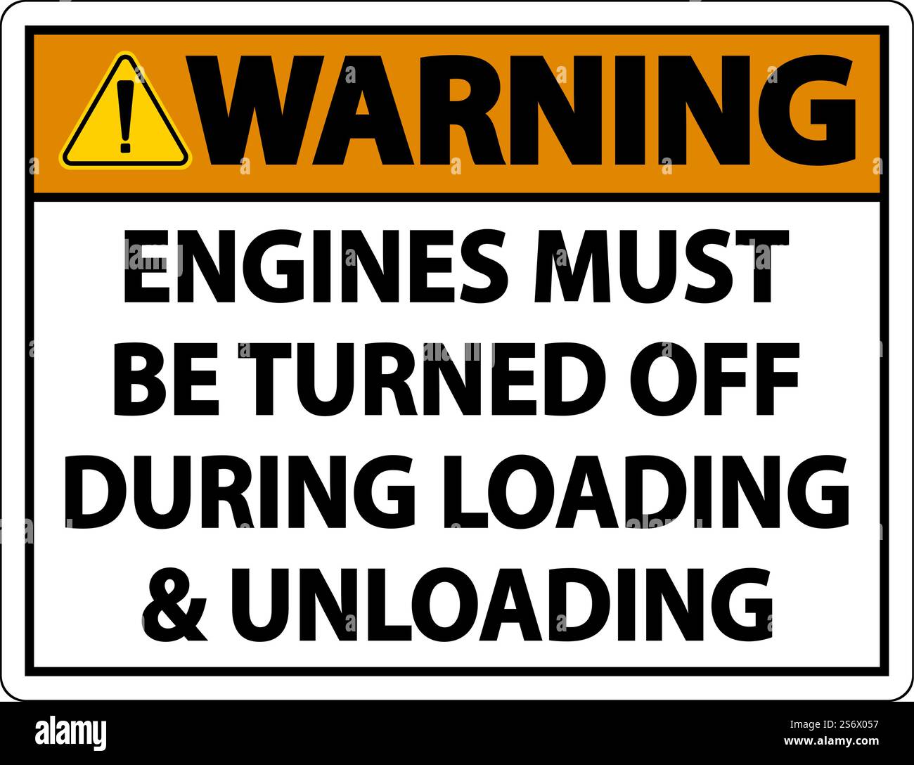 Warning Engines Must Be Turned Off Sign On White Background Stock ...