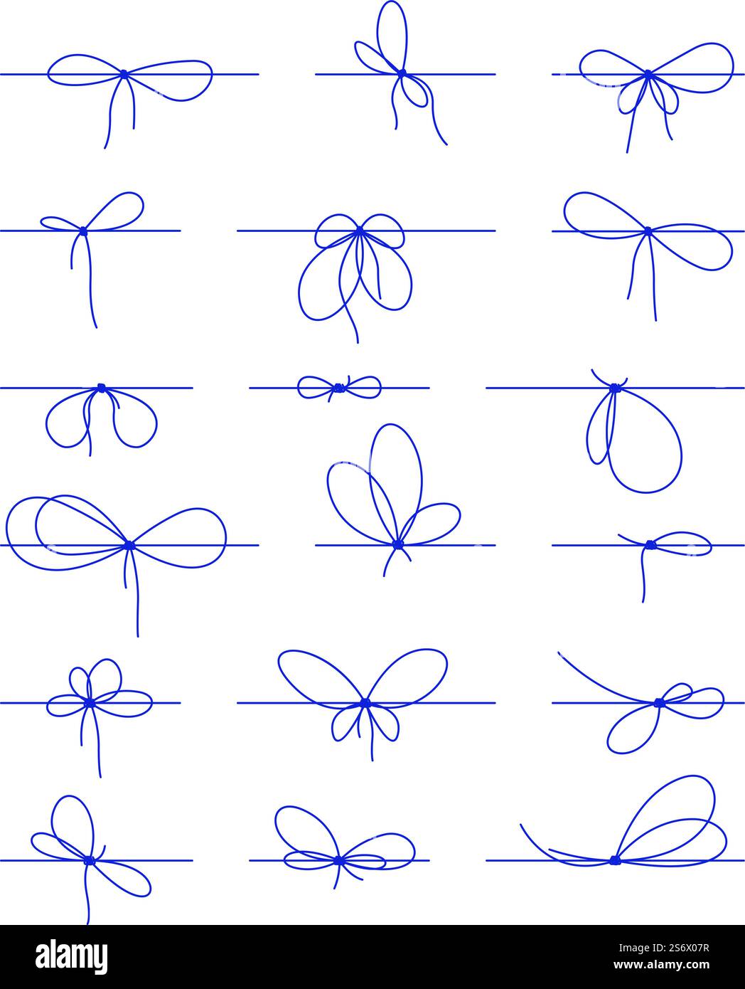 Decorative loops. Satin graphic knots garish vector cute textile design ...