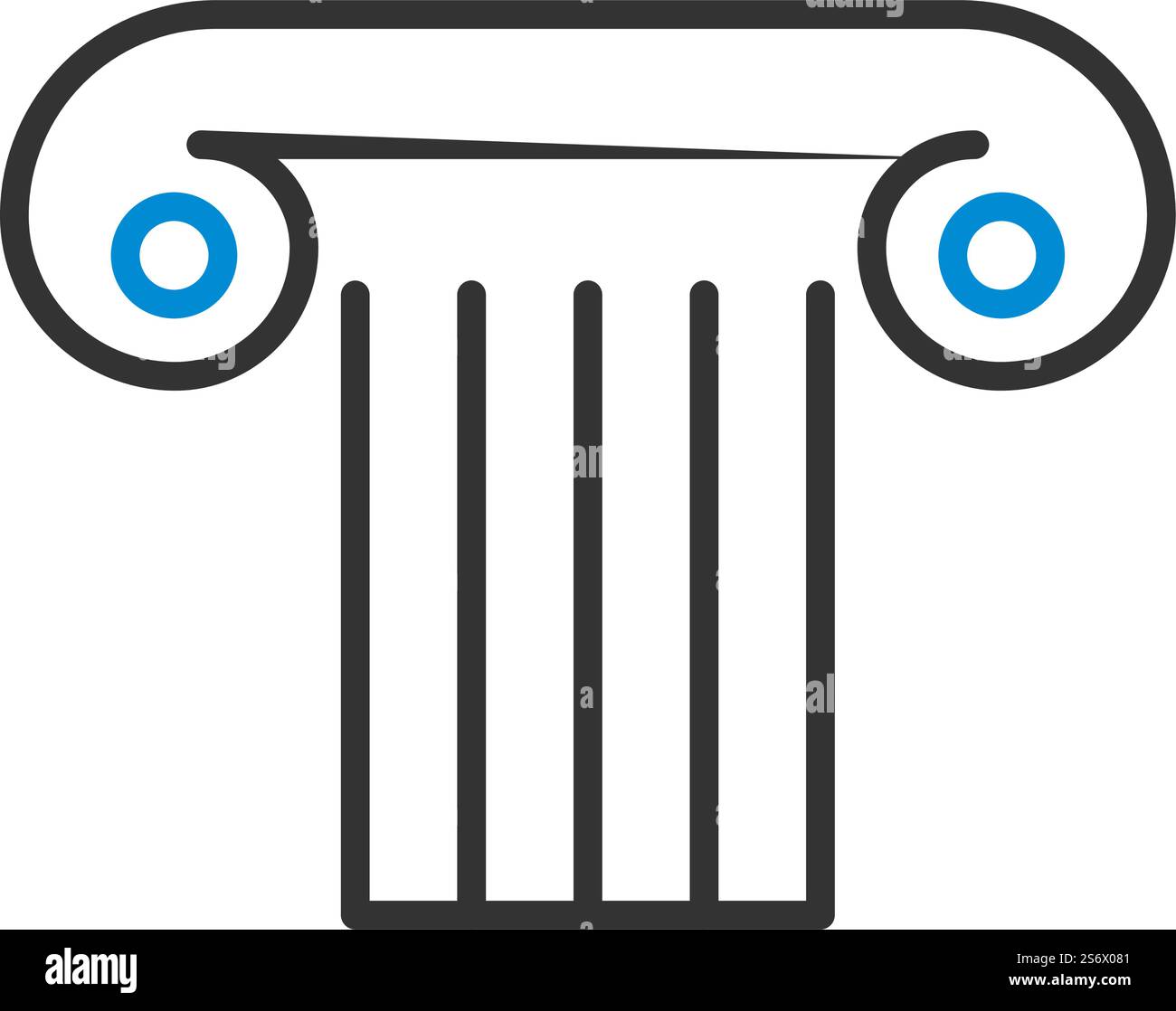 Antique Column Icon. Editable Bold Outline With Color Fill Design ...