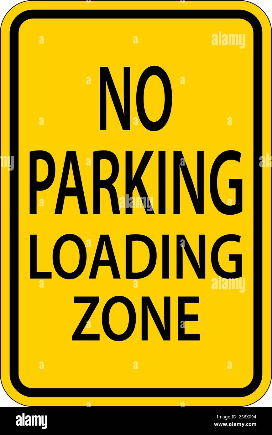 No Parking Loading Zone Sign On White Background Stock Vector Image ...