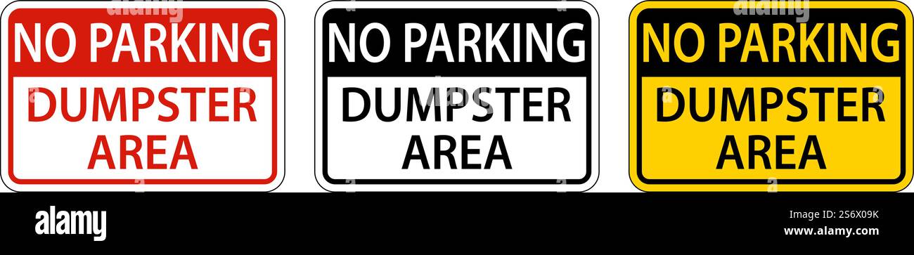 No Parking Dumpster Area Sign On White Background Stock Vector Image ...