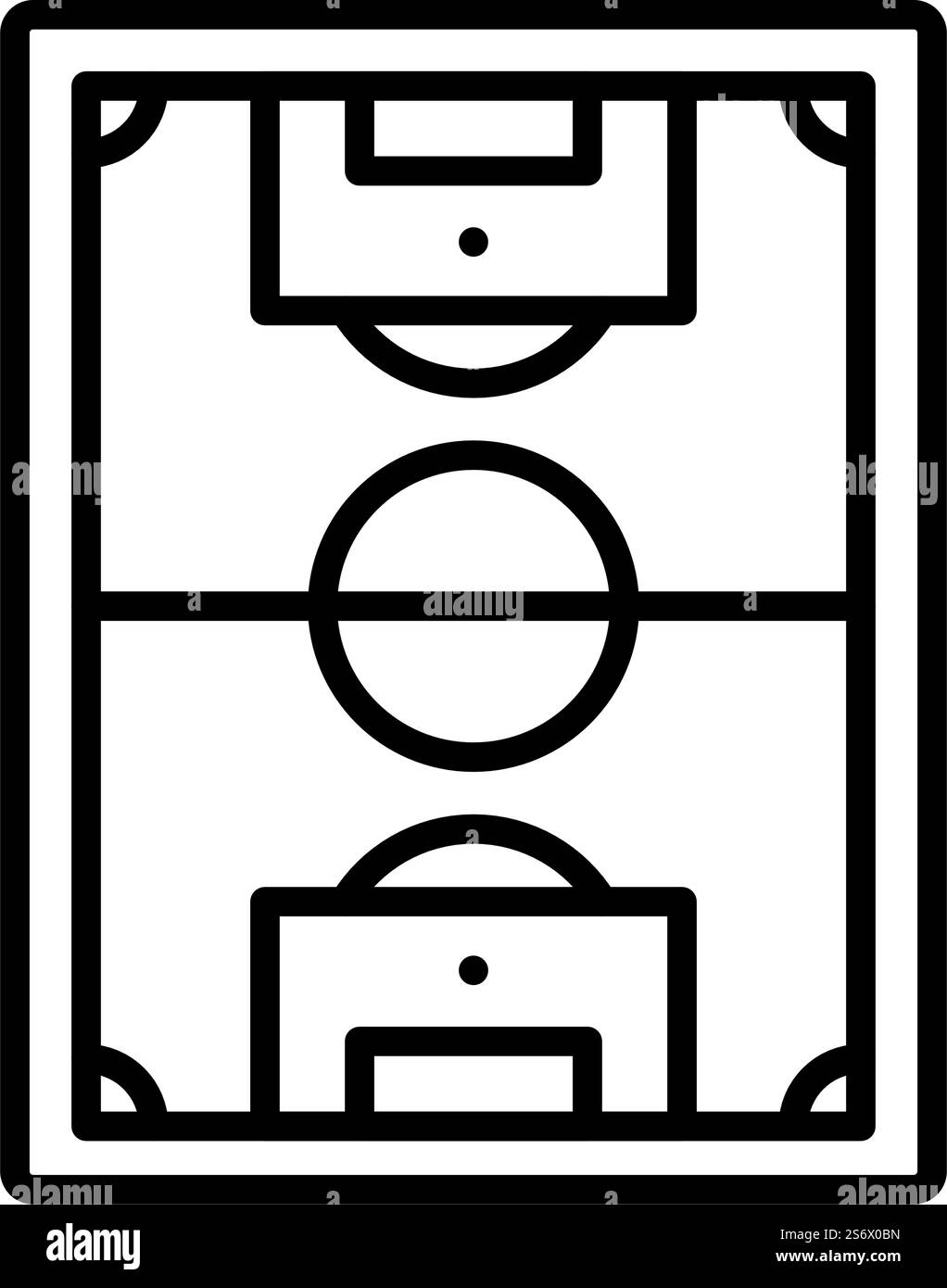Icon Of Football Field. Bold outline design with editable stroke width ...