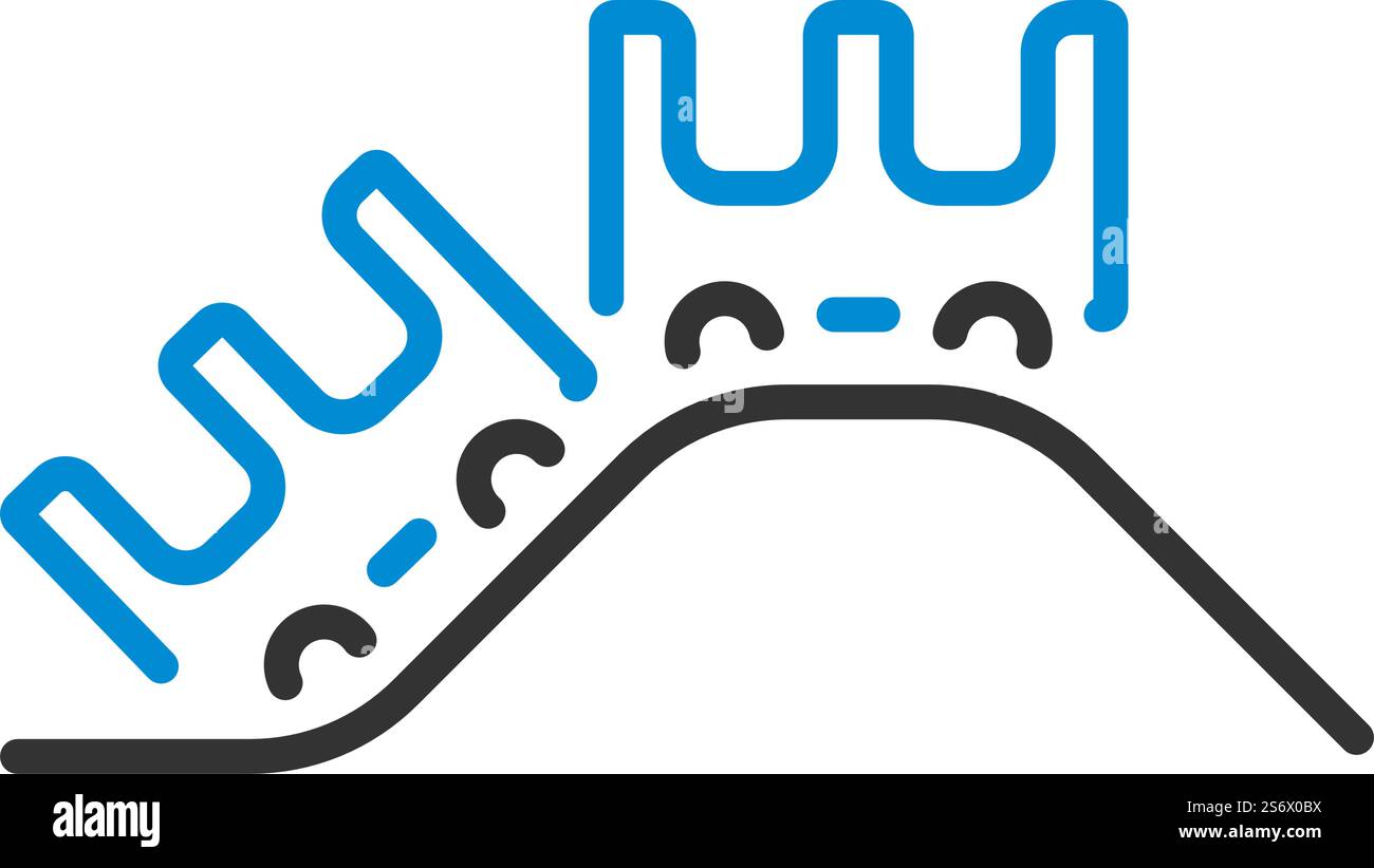 Small Roller Coaster Icon. Editable Bold Outline With Color Fill Design ...