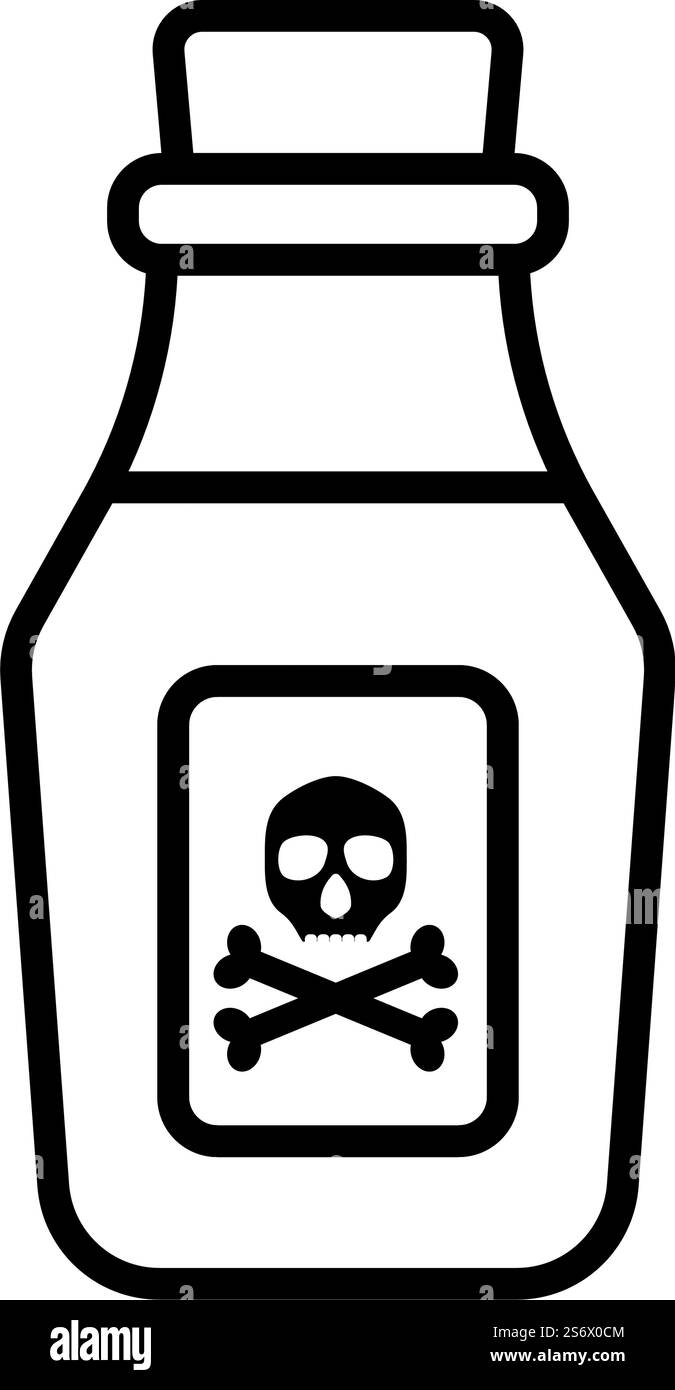 Poison Bottle Icon. Bold outline design with editable stroke width ...