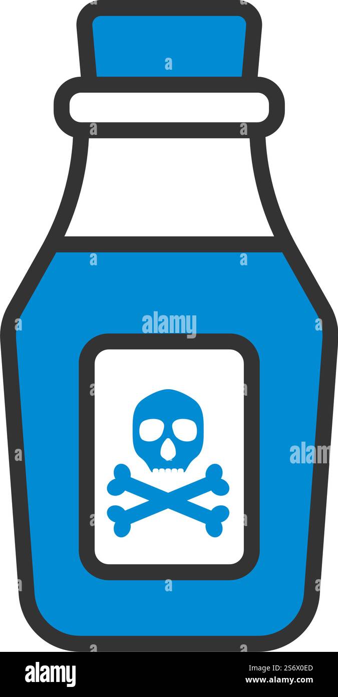 Poison Bottle Icon. Editable Bold Outline With Color Fill Design ...