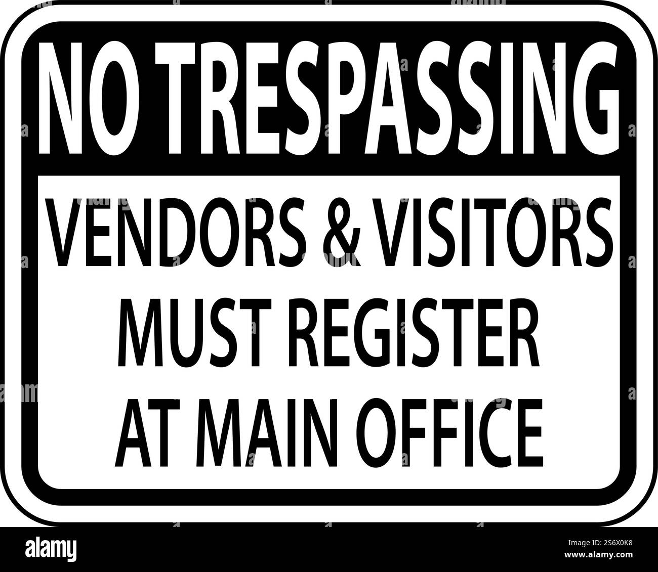 Vendors and Visitors Must Register Sign On White Background Stock ...