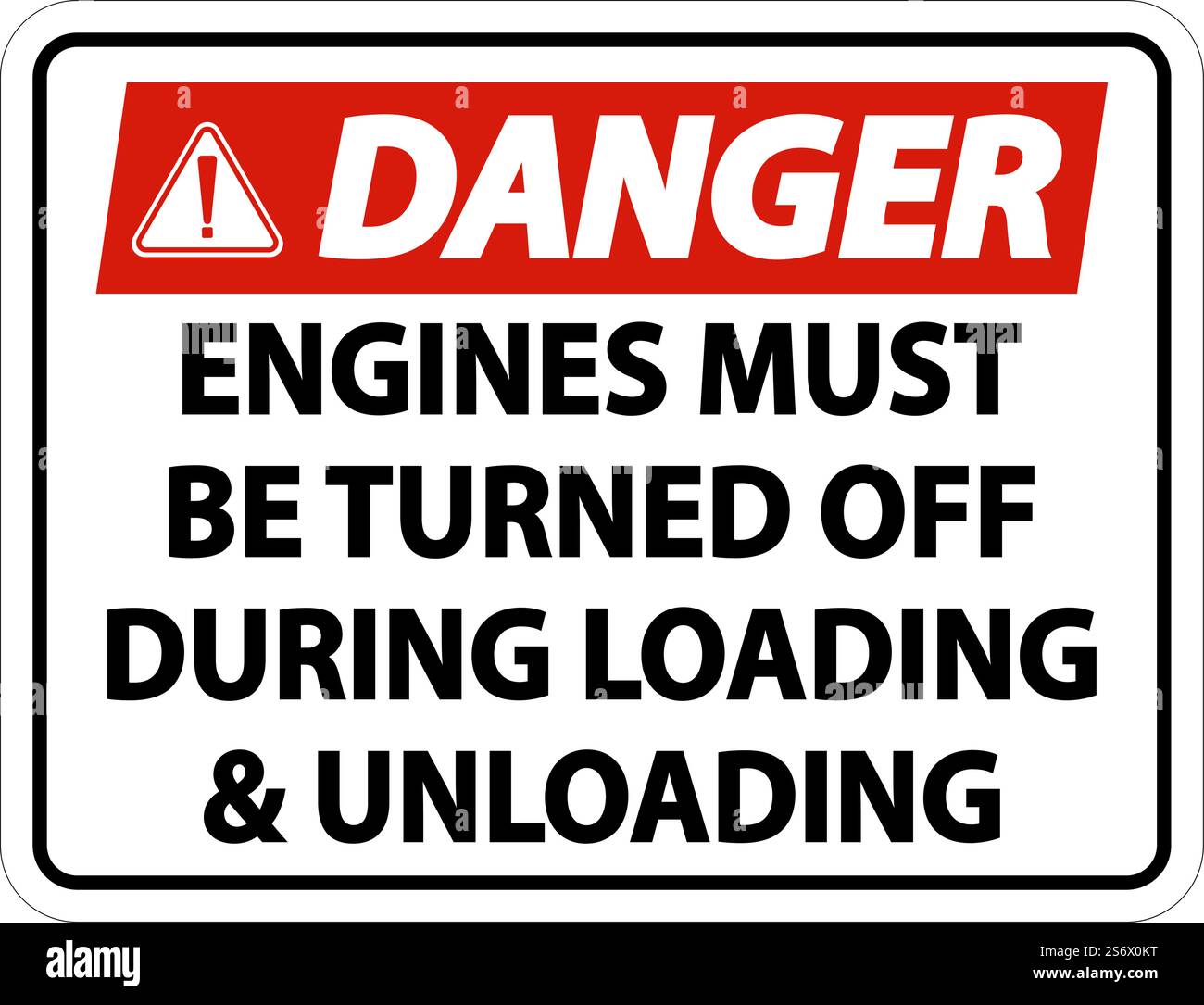 Danger Engines Must Be Turned Off Sign On White Background Stock Vector ...