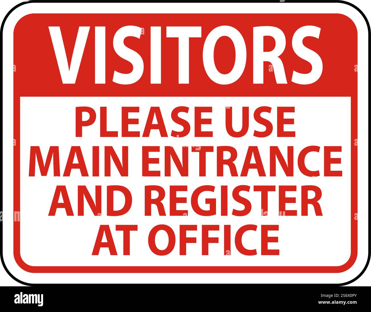 Visitors Use Main Entrance Sign On White Background Stock Vector Image ...