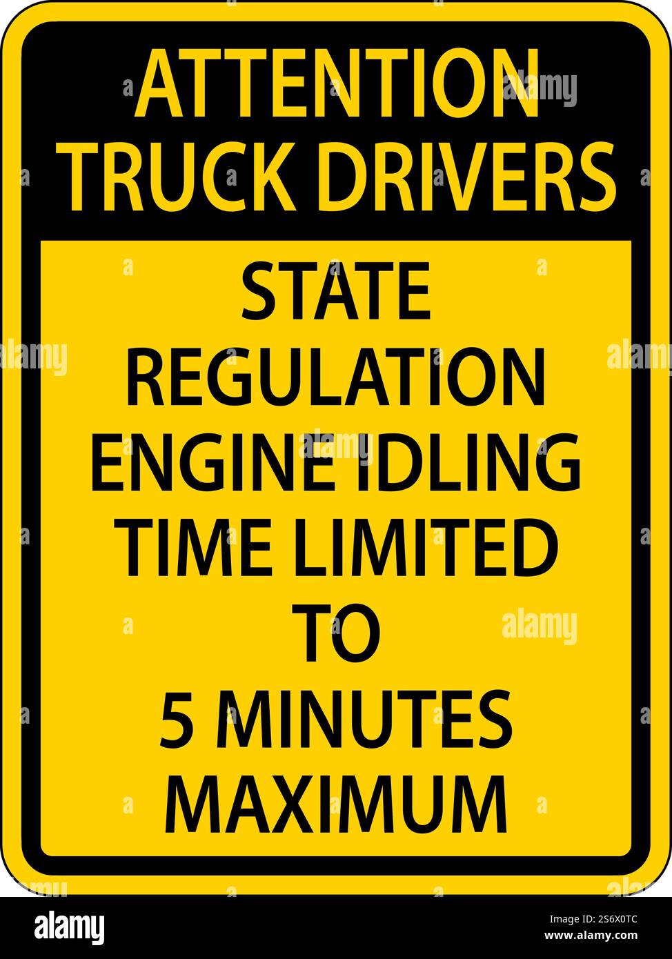 Truck Drivers Idle Time 5 Minutes Sign On White Background Stock Vector ...