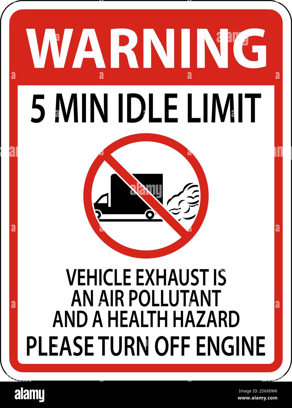 Warning 5 Min Idle Limit Sign On White Background Stock Vector Image ...
