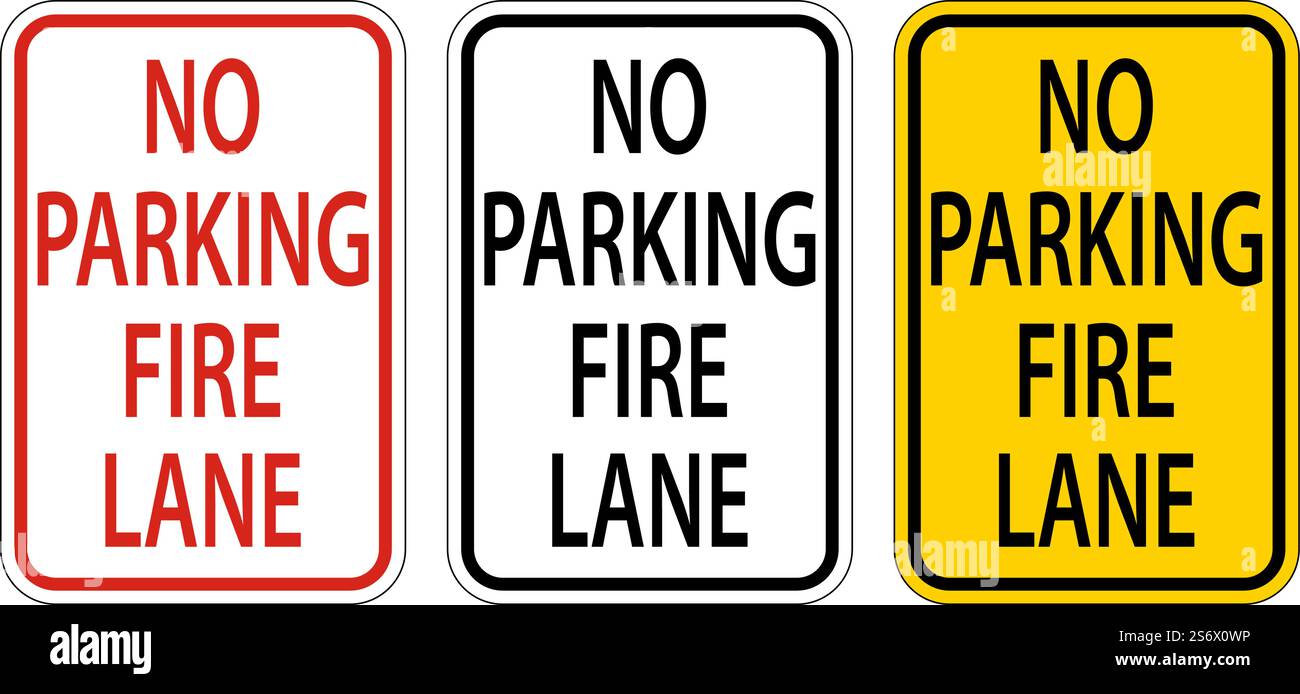 No Parking Fire Lane Sign On White Background Stock Vector Image & Art ...