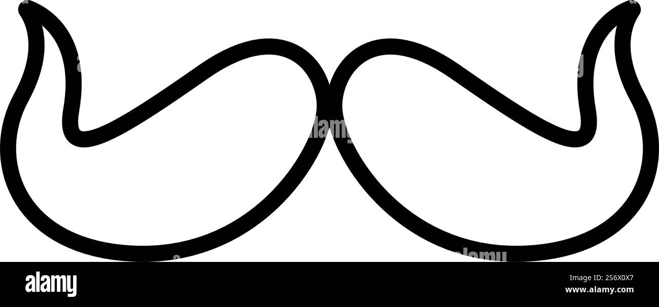 Poirot Mustache Icon. Bold outline design with editable stroke width ...