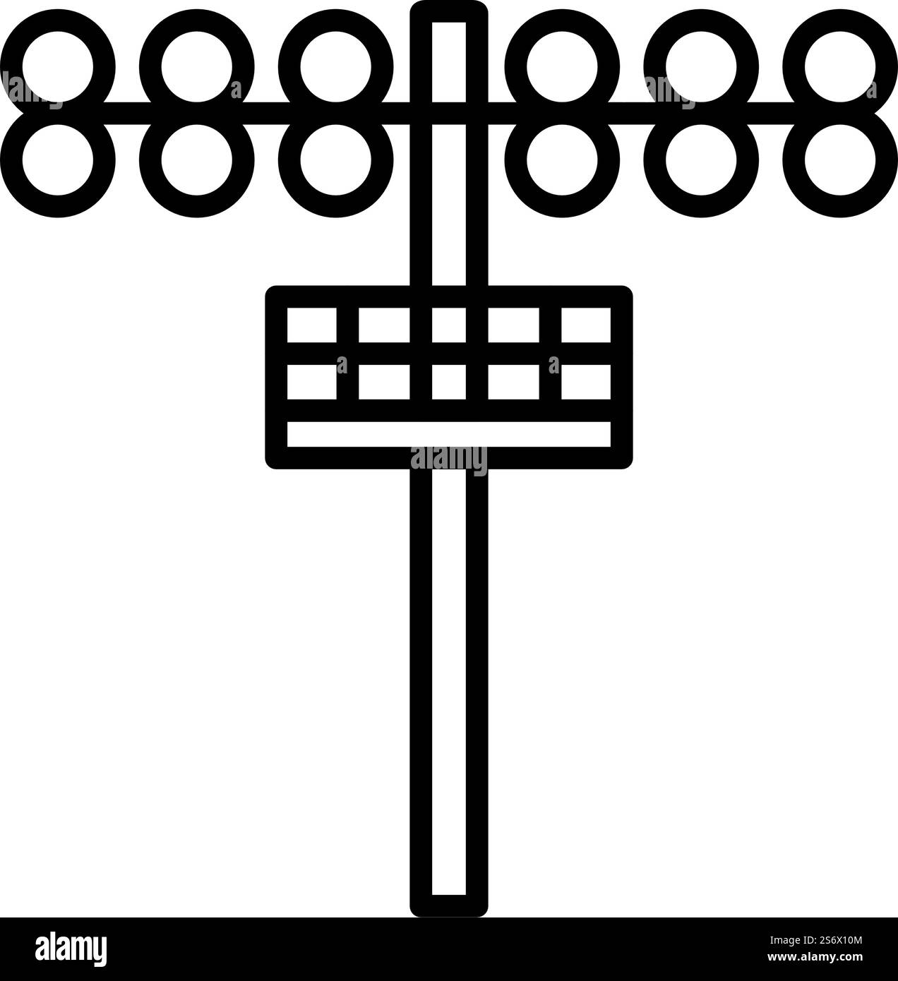 Icon Of Football Light Mast. Bold outline design with editable stroke ...