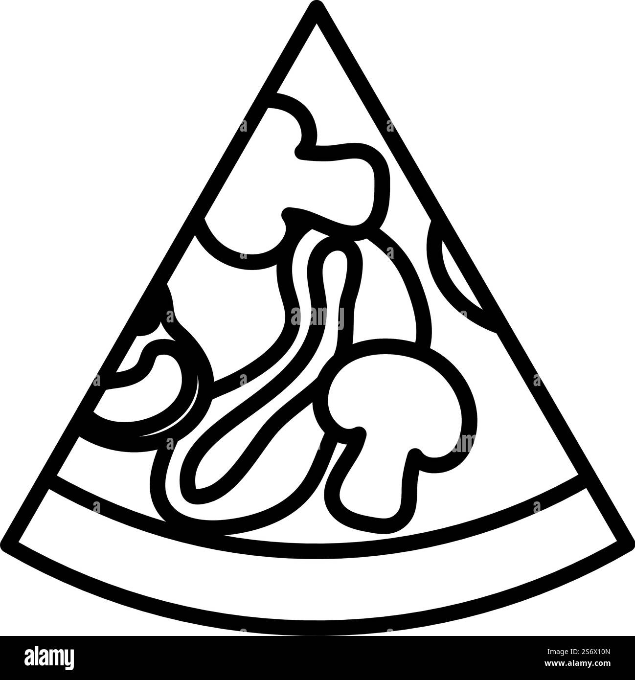 Icon Of Pizza On Plate. Bold outline design with editable stroke width ...