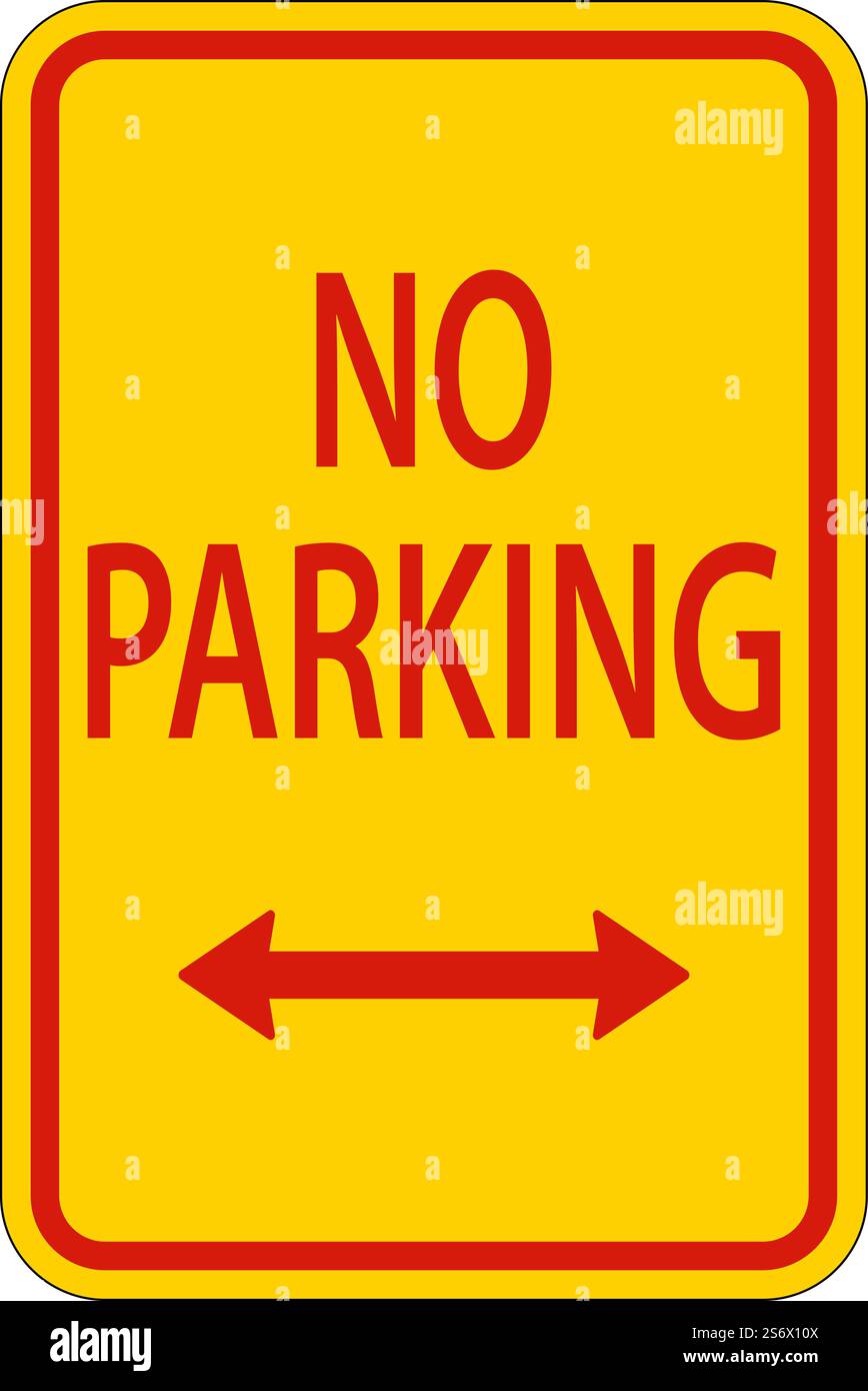 No Parking Double Arrow Sign On White Background Stock Vector Image ...