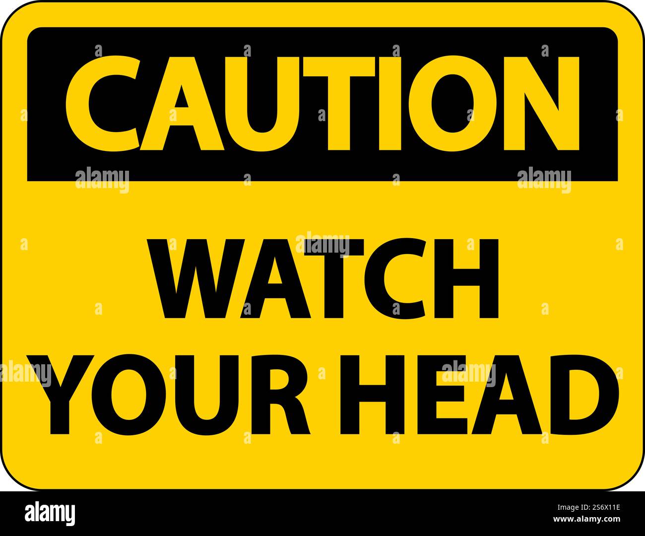 Caution Watch Your Head Sign On White Background Stock Vector Image ...