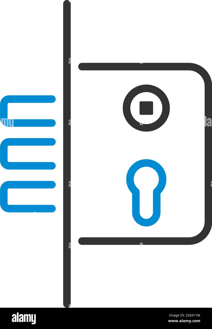 Door Lock Icon. Bold outline design with editable stroke width. Vector ...