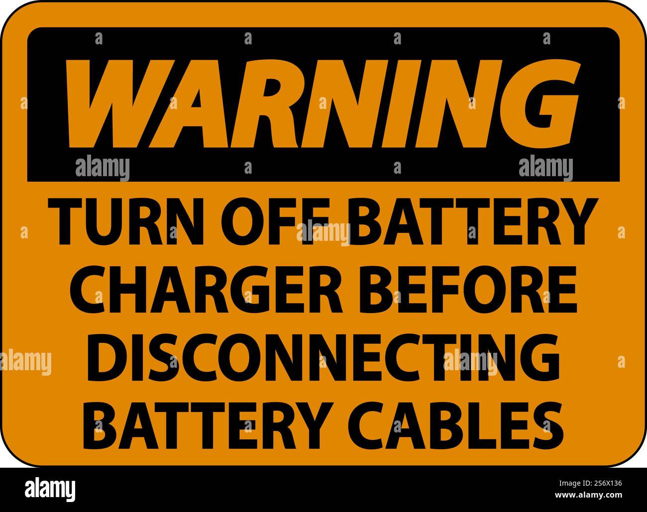 Warning Turn Off Battery Charger Sign On White Background Stock Vector ...