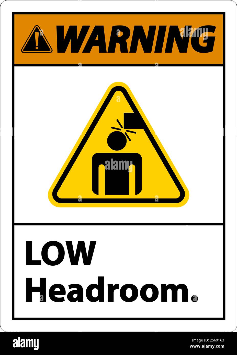 Warning Low Headroom Label Sign On White Background Stock Vector Image ...
