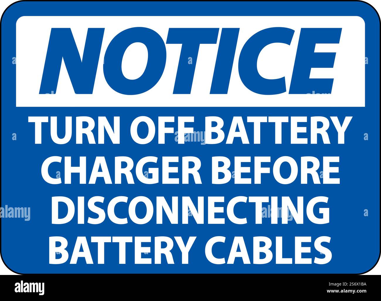 Notice Turn Off Battery Charger Sign On White Background Stock Vector ...
